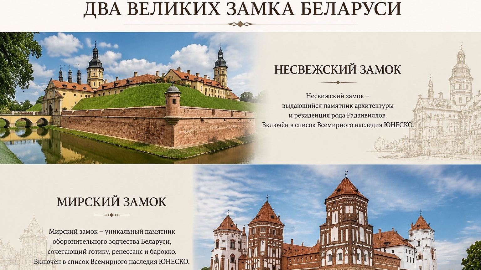 Мирский замок и Несвижский дворец