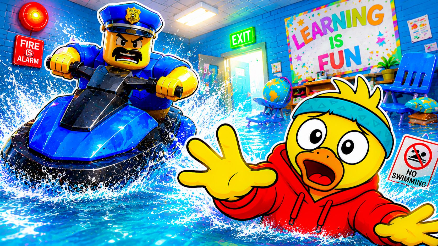 СБЕГАЮ ИЗ ЗАТОПЛЕННОЙ ШКОЛЫ БАРРИ в Roblox!