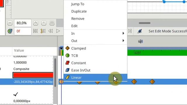 Synfig： Интерполяция для фиксаторов