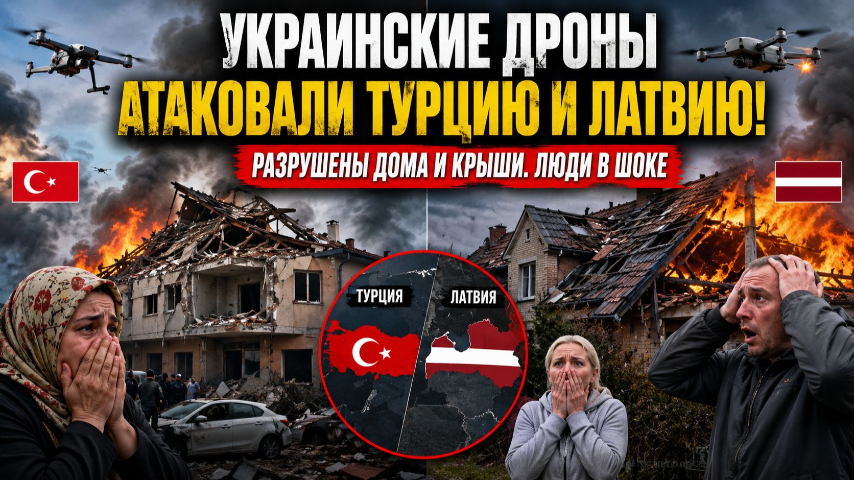 Украинские Дроны Атаковали Турцию и Латвию! Разрушены дома и крыши. Люди в ШОКЕ