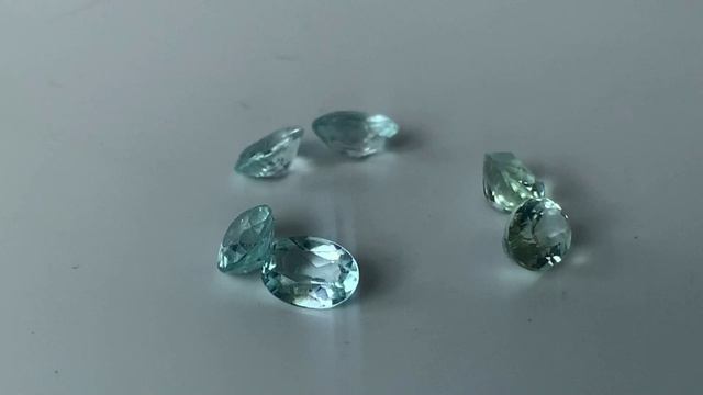 Парные овалы аквамарина 5*7 мм