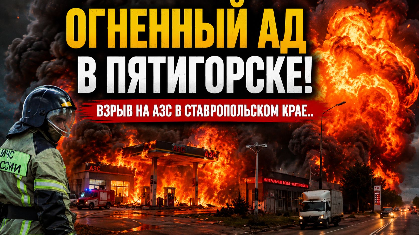 ОГНЕННЫЙ АД! Взрыв произошел на АЗС в Пятигорске Ставропольского края..