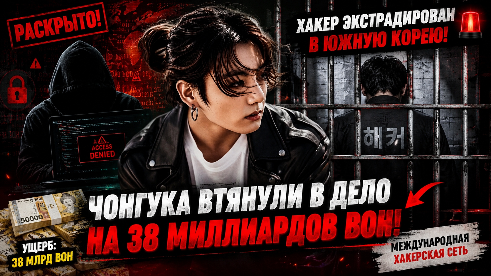 😱 Чонгук оказался связан с делом на 38 миллиардов вон… хакера уже доставили в полицию...