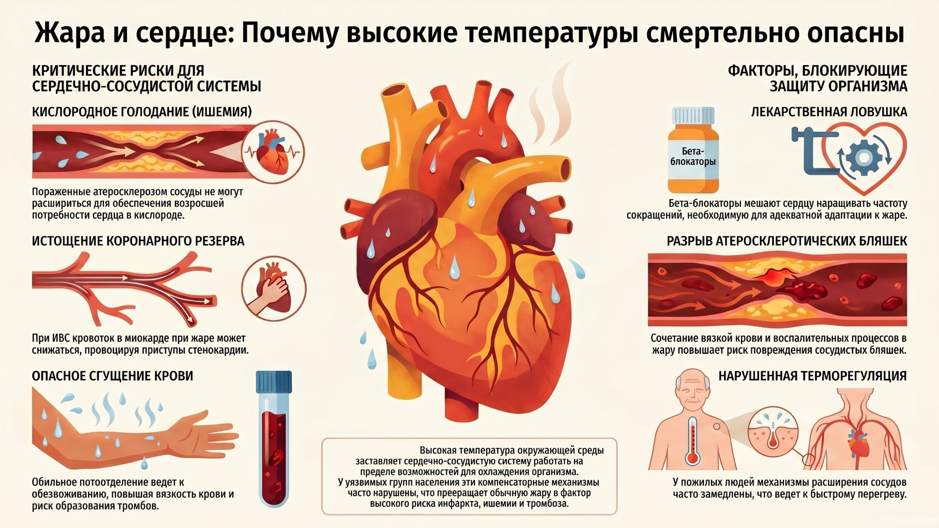 Сердечно-сосудистый коллапс в жару