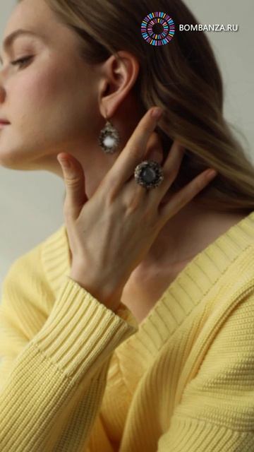 ✨ Серьги и кольца Fiore di Firenze коллекция Estate серия GRIGIO / Премиум бижутерия. Италия