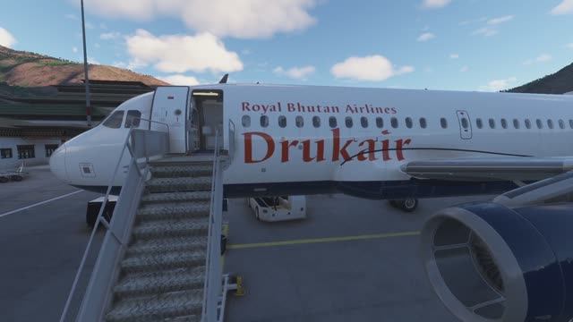 MSFS-2020. Paro Airport-Bhutan. A 319.Landing. Runway 33. Аэропорт Паро-Бутан. А 319. Посадка ВПП 33