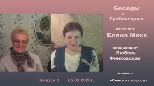 Беседы с Грибоведами. Выпуск №3  5 февраля 2020 года