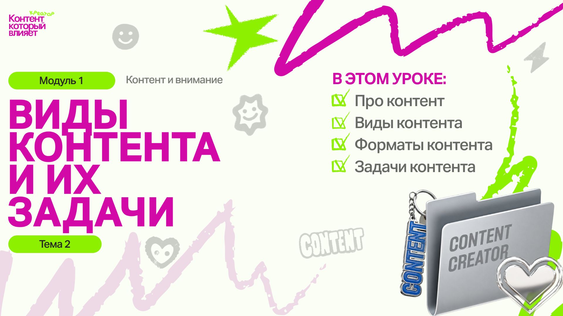 М1Т2 КОНТЕНТ-КРЕАТОР: ВИДЫ КОНТЕНТА И ИХ ЗАДАЧИ