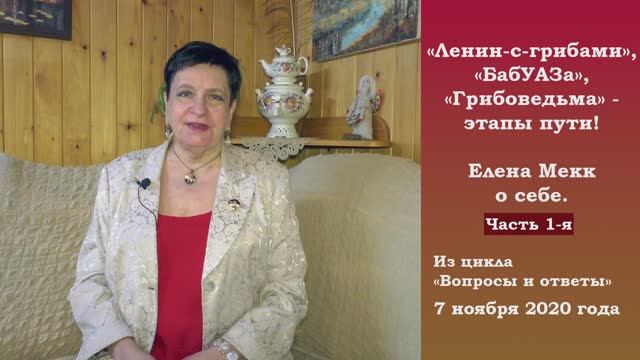 "Ленин-с-грибами", "БабУАЗа", "Грибоведьма" - этапы пути! Рассказ Елены Мекк о себе.