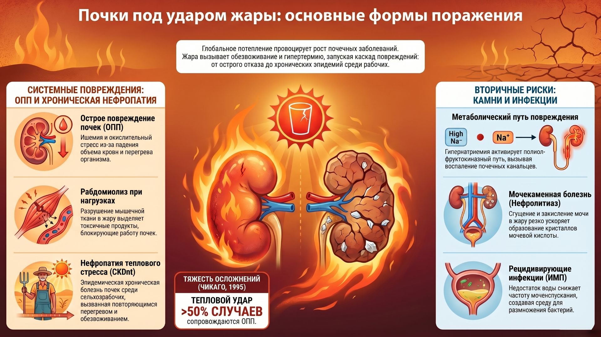 Почки под ударом жары: патофизиология, формы поражения и стратегии адаптации
