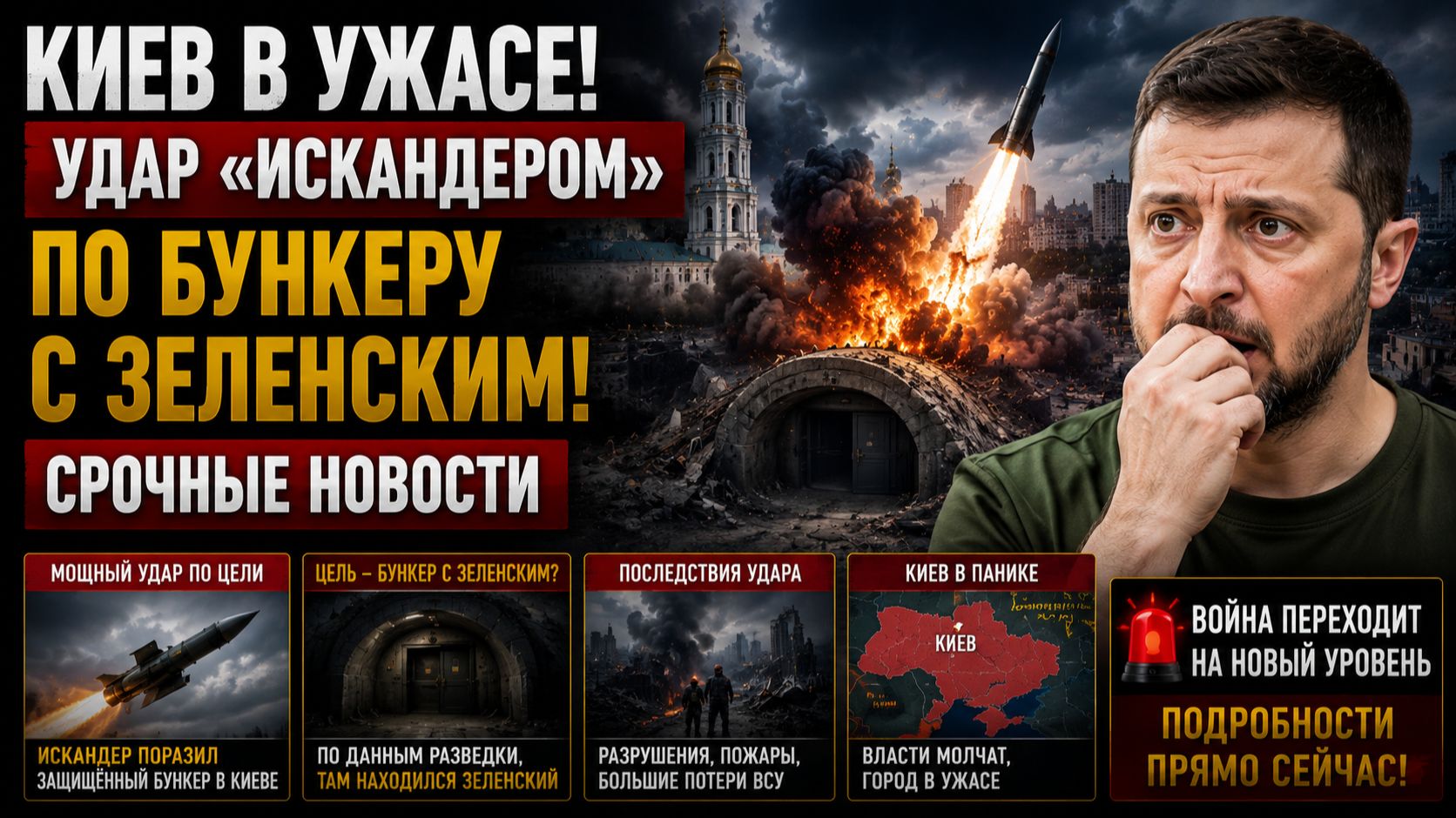 КИЕВ В УЖАСЕ! МЕСТЬ ЗА МОСКВУ- УДАР ИСКАНДЕРОМ ПО БУНКЕРУ С ЗЕЛЕНСКИМ СРОЧНЫЕ НОВОСТИ