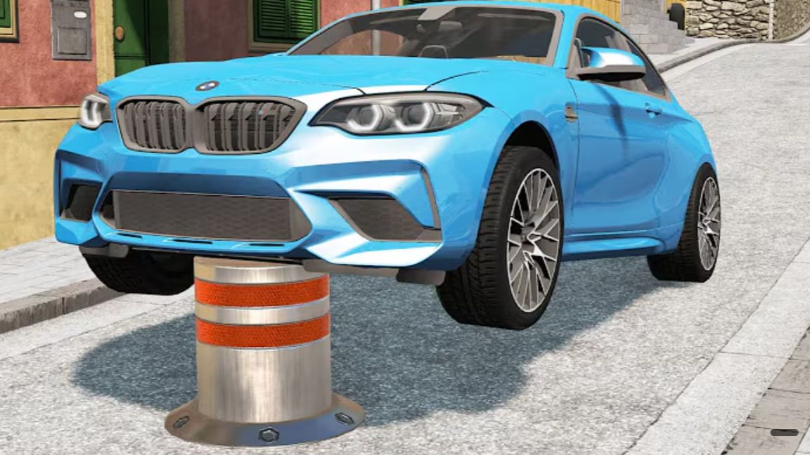 Машины против столбиков #4 – BeamNG.Drive