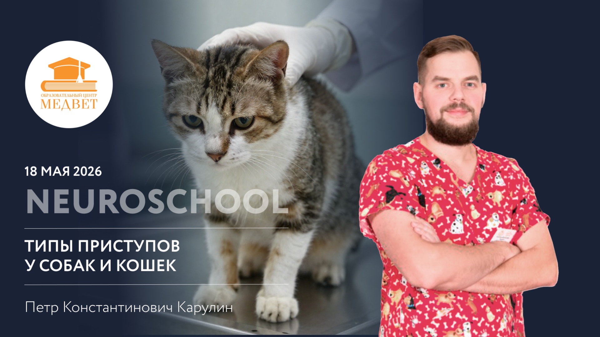 Вебинар "NEUROSCHOOL. Типы приступов у собак и кошек"