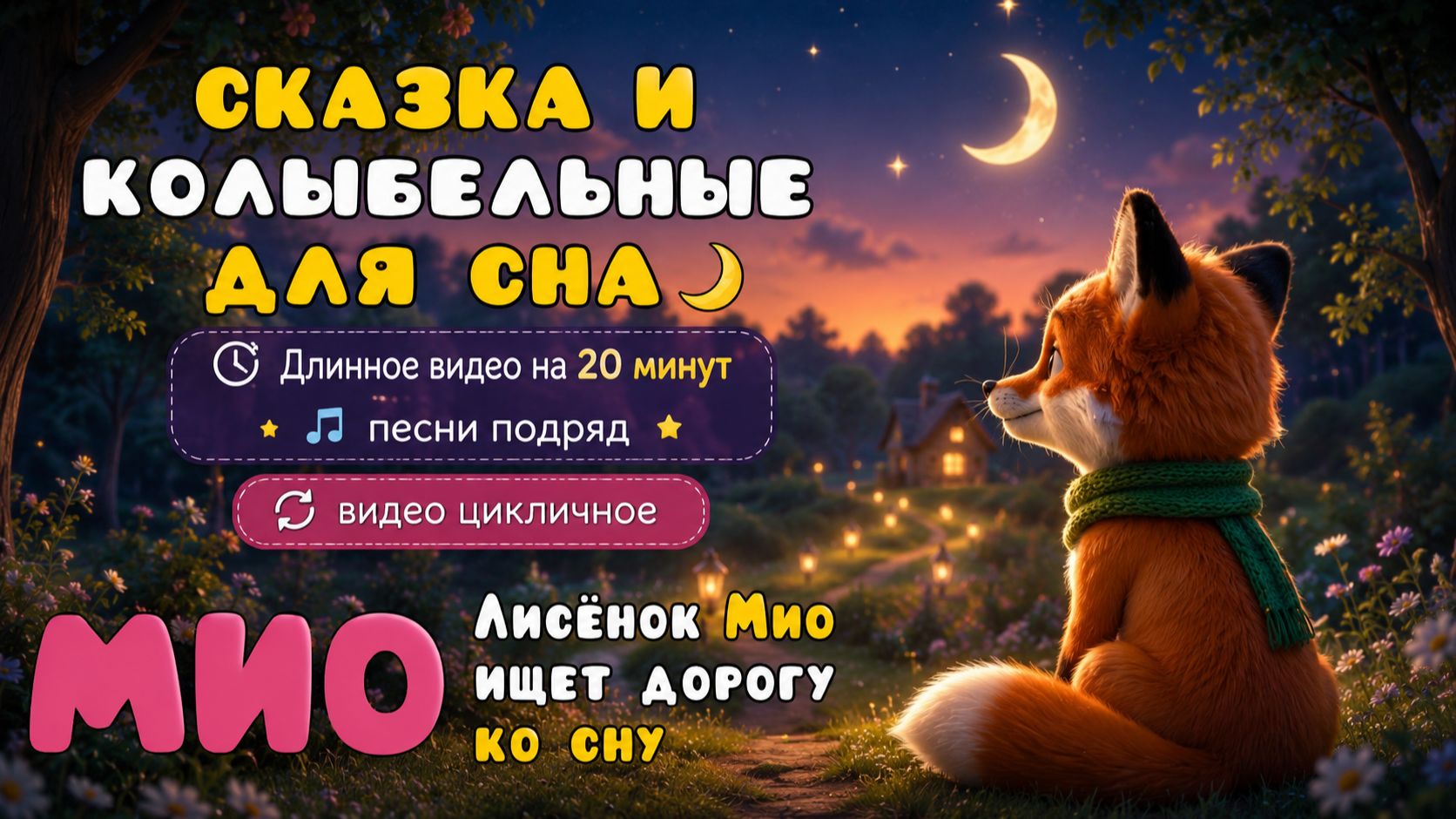 Лисёнок Мио 🌙 нежная колыбельная для малыша | Сказка + музыка для крепкого сна