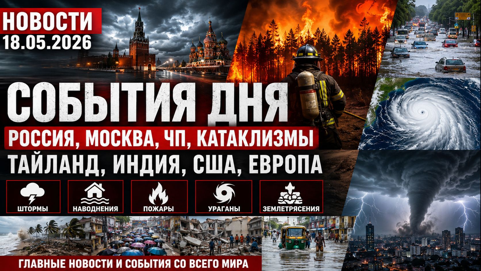 Сегодня Новости 18.05.2026 - Россия, Москва, ЧП, Катаклизмы, События Дня, Таиланд Индия США Европа