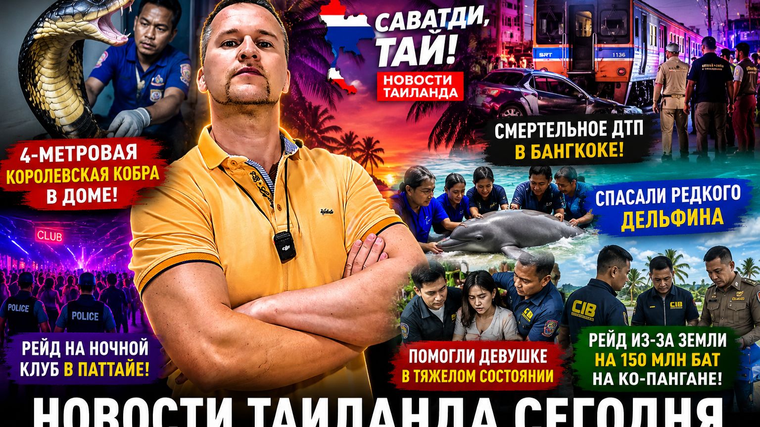 Новости Таиланда сегодня | Кобра в доме, смертельное ДТП и рейд на ночной клуб