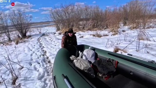Тянем лодку на воду