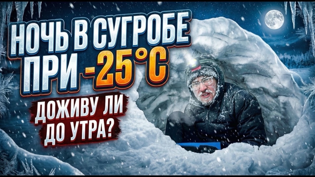 Самая холодная ночь в моей жизни | -25°C в сугробе