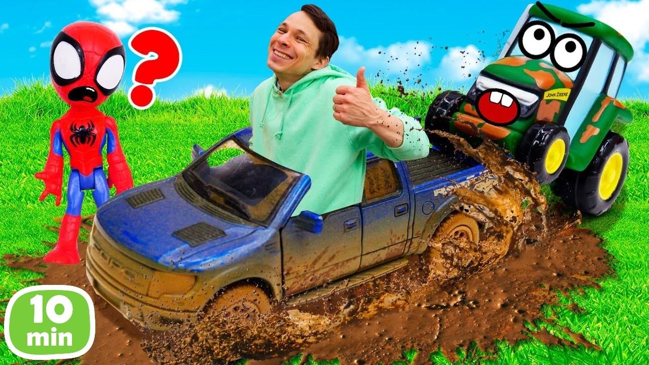 Трактор Джонни застрял в болоте! 🚜 Автомастерская Федора спасает машинку 🛠️ | Для детей