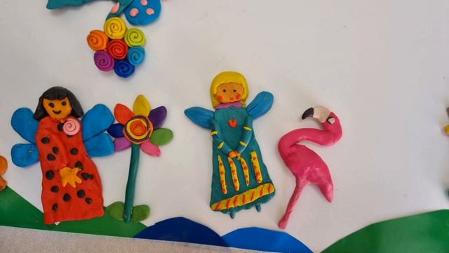 феи на поляне.дети ДШИ Сунжа и преподаватель Черткоти Д. С.