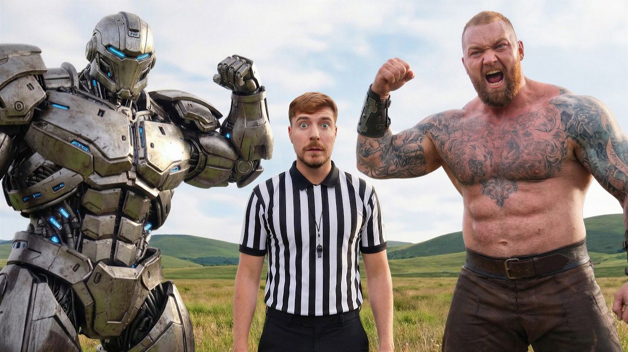 Мистер Бист на русском. Самый сильный человек в мире Vs. Робот | HDR🚀