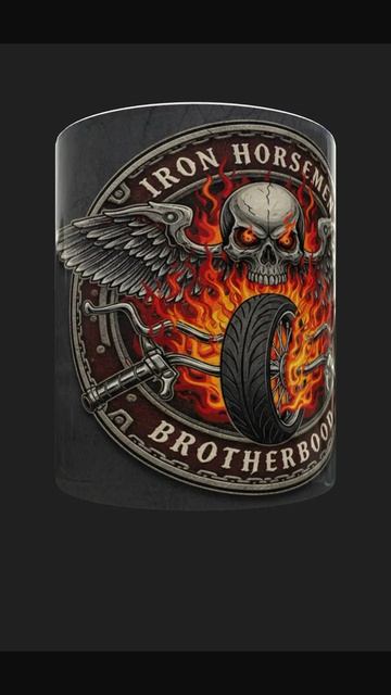 Кружка для байкера IRON HORSEMEN BROTHERBOOD — подарок мотоциклисту
