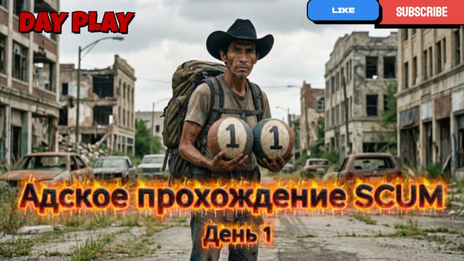 Адское выживание SANTIAGO в SCUM с характеристиками (1.1.1.1)  День-1