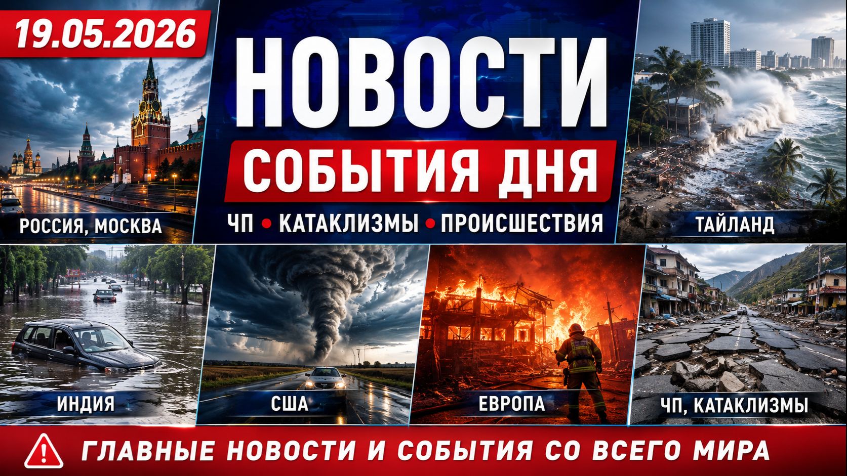 Сегодня Новости 19.05.2026 - Россия, Москва, ЧП, Катаклизмы, События Дня, Таиланд Индия США Европа