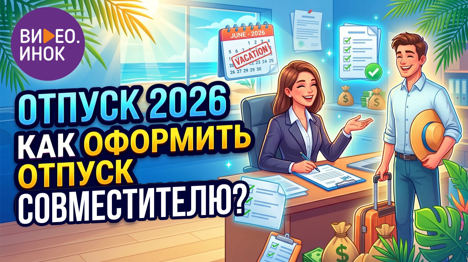 Отпуск 2026. Как оформить отпуск работнику. Как оформить отпуск совместителя?