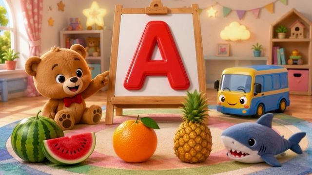 Учим букву А — песенка для малышей | алфавит для детей | учим буквы через музыку