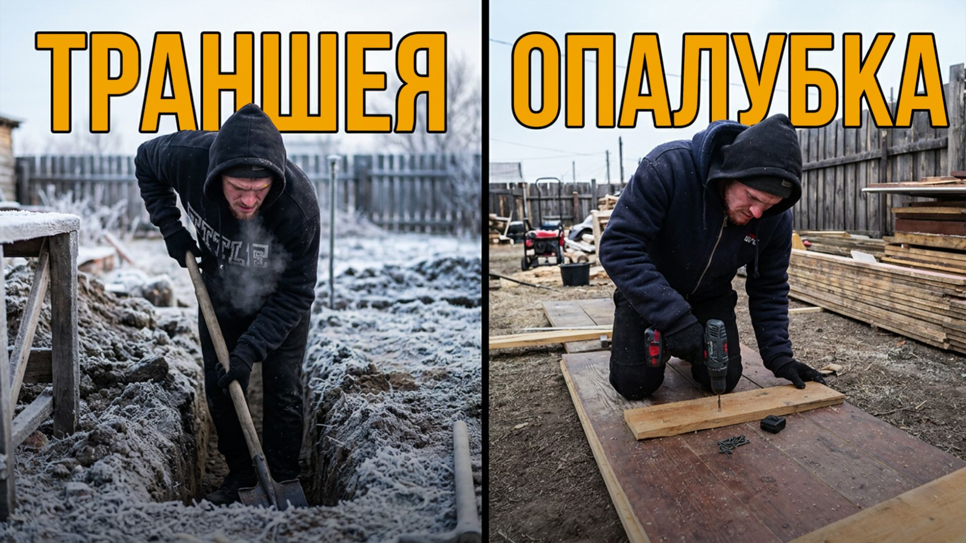 Копаю траншею под фундамент топором. Опалубка для фундамента пристроя своими руками
