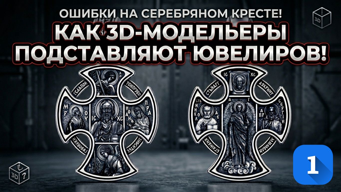 Грамматические ошибки на серебряном кресте! Как 3-D модельеры подставляют ювелиров! (Часть-1).