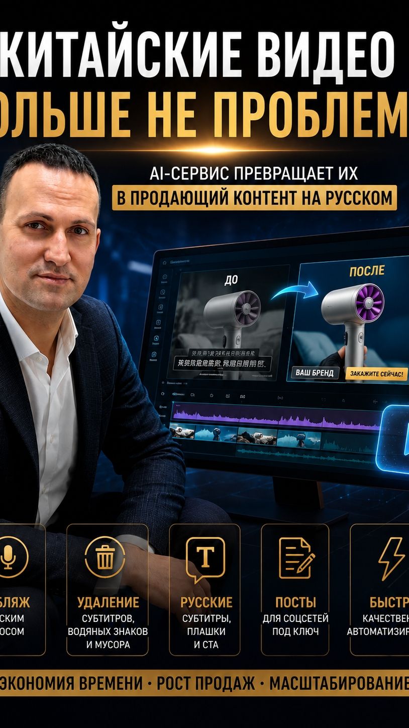 Контент на русском из любого китайского видео #автомат - Генератор рилсов для товаров из Китая