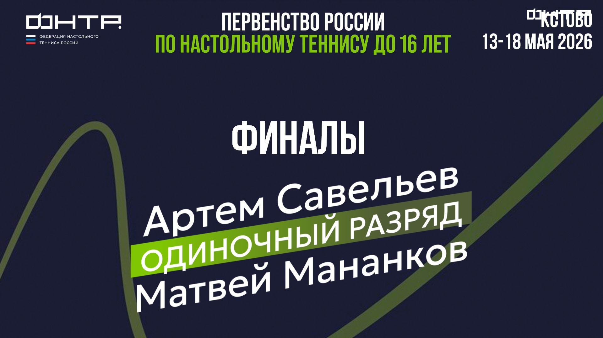 Первенство России до 16. Одиночный разряд. Юноши. Финал. Артем Савельев : Матвей Мананков
