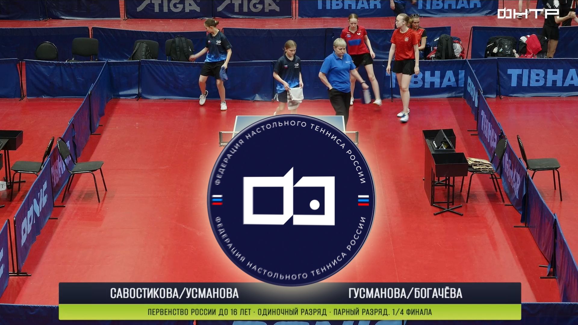 Первенство России до 16. Девушки Парный разряд 1/4 финала. Савостикова/Усманова : Гусманова/Богачёва