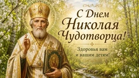 С днём Николая Чудотворца. Красивая музыкальная открытка.