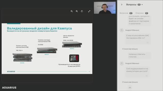 Вебинар «Анонс Aquarius Validated Design для кампуса»