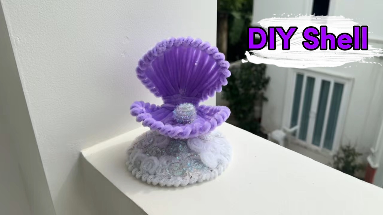 Милая ракушка 💜🤍💜 из  пушистой проволоки 💜