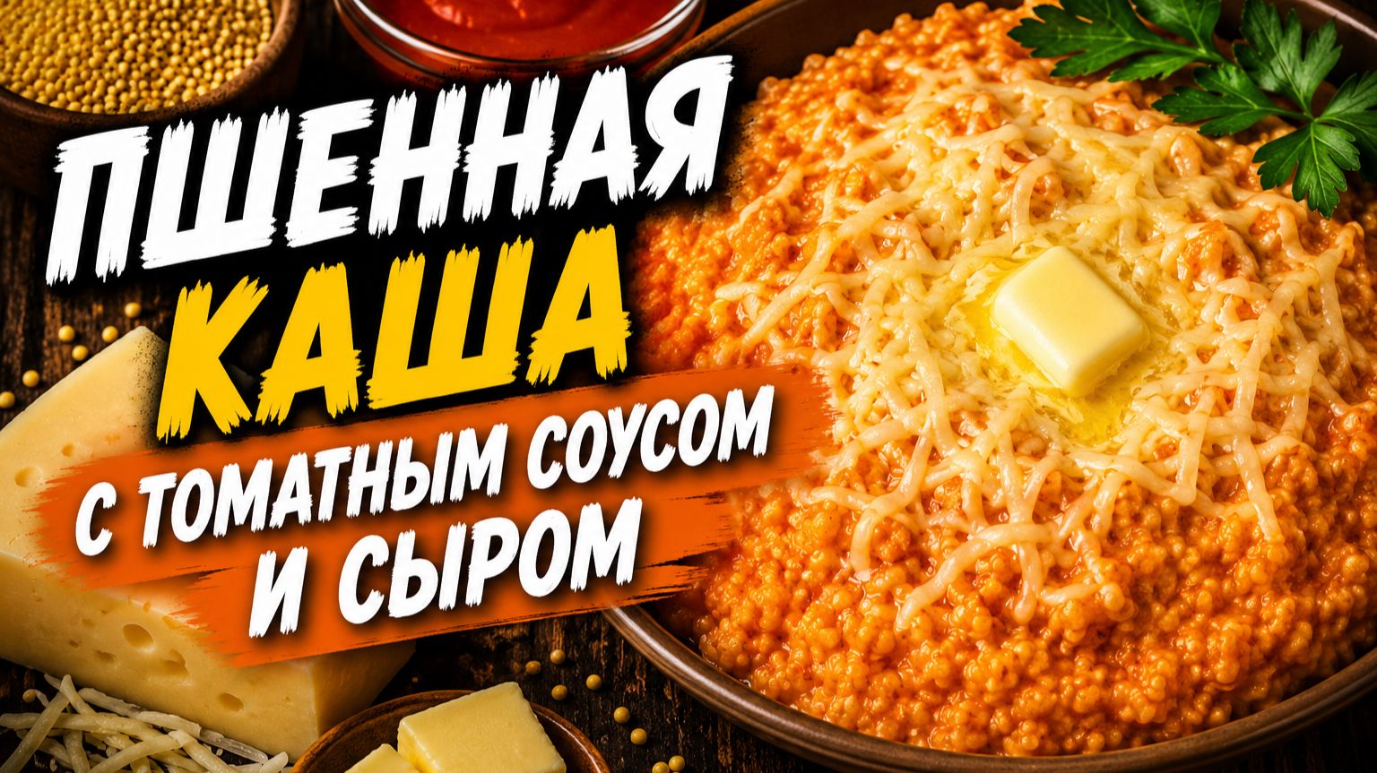 Пшенная каша с томатным соусом и сыром