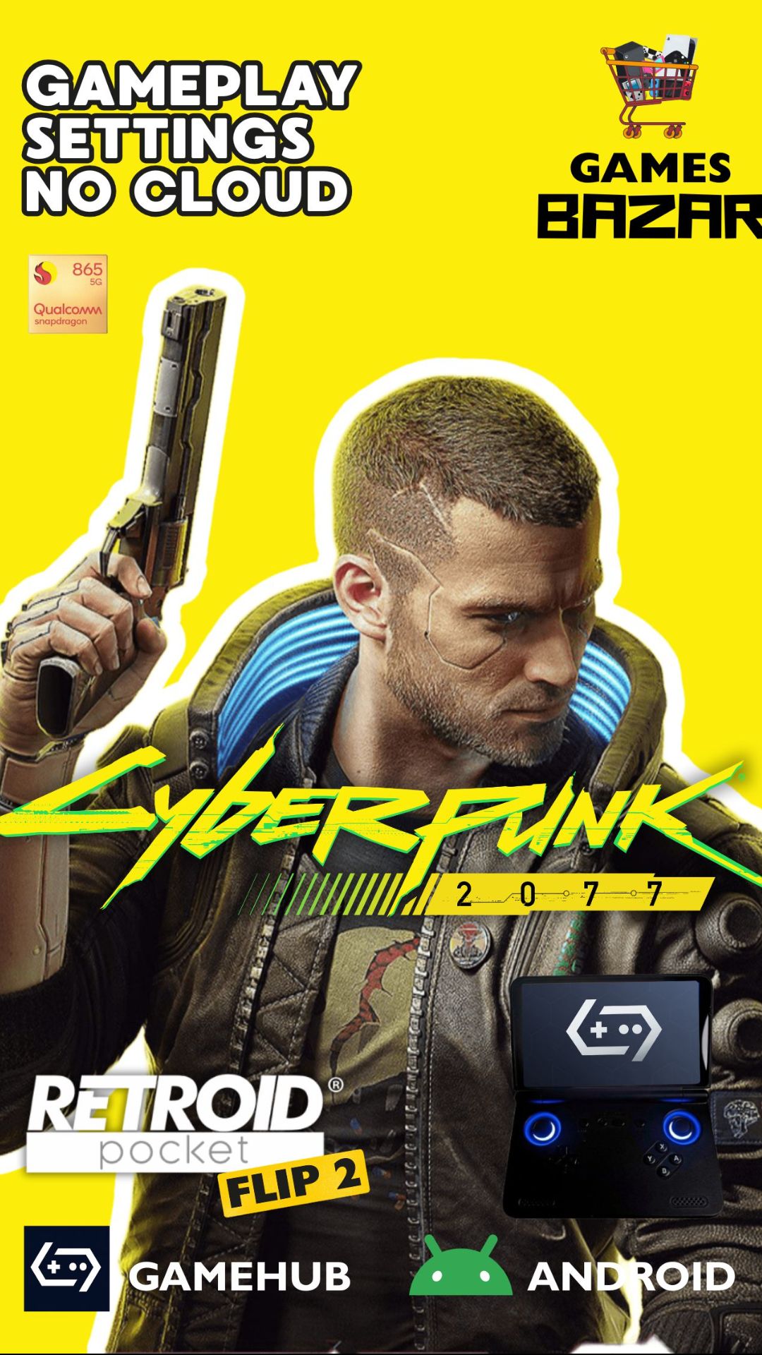 Cyberpunk 2077 Retroid Pocket Flip 2  gameplay  GameHub 6.0.4  #gamehub #games