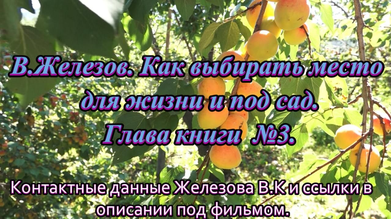 В.Железов. Как выбирать место для жизни и под сад. Глава книги  №3.