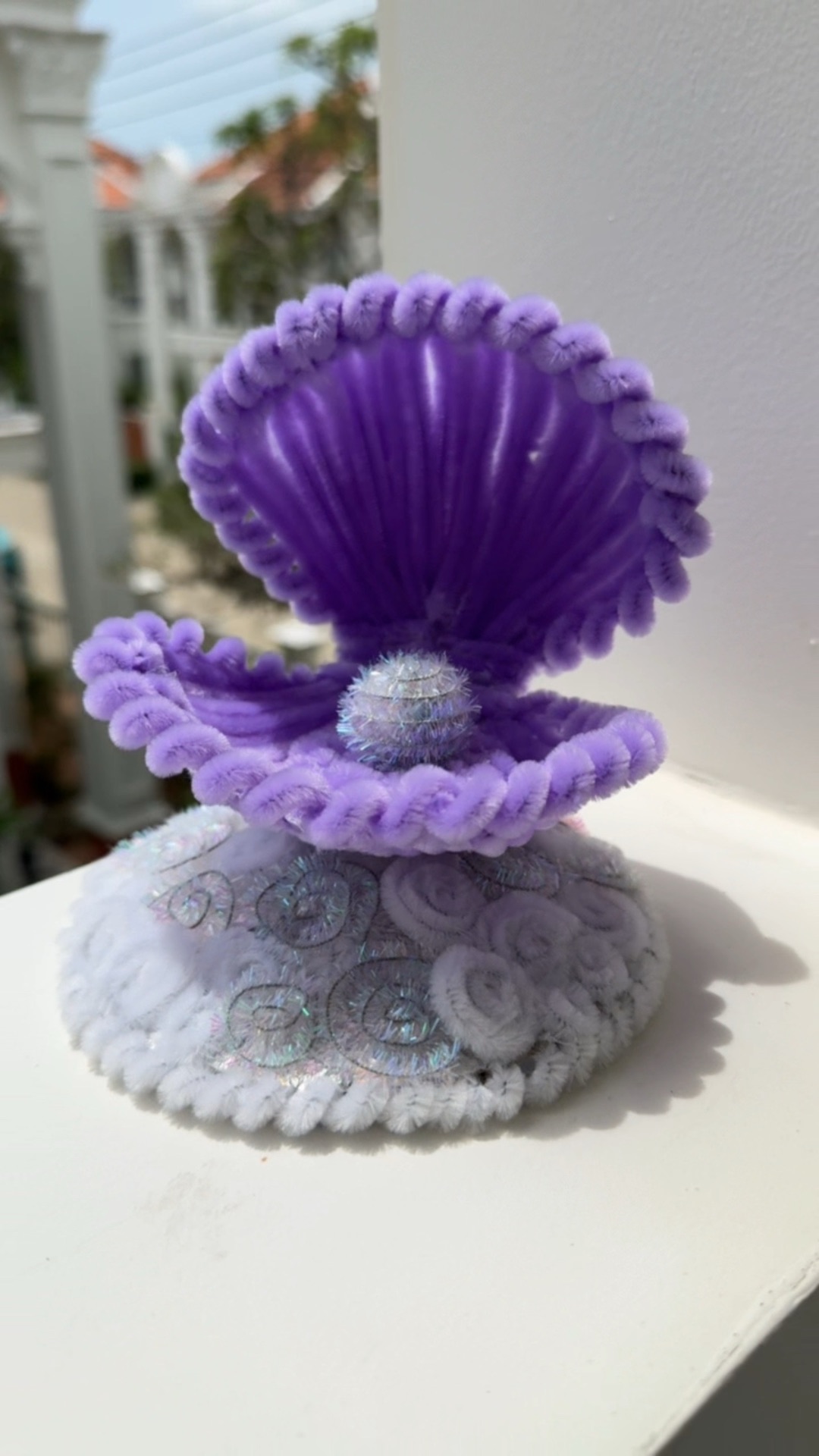 Милая ракушка 🐚 из пушистой проволоки 💜🤍