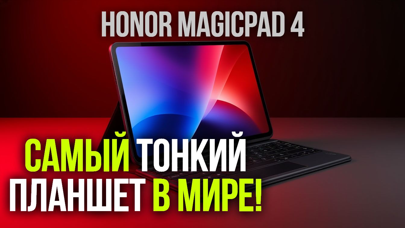 HONOR MagicPad 4 2026: обзор самого тонкого планшета — толщина всего 4,8 мм!