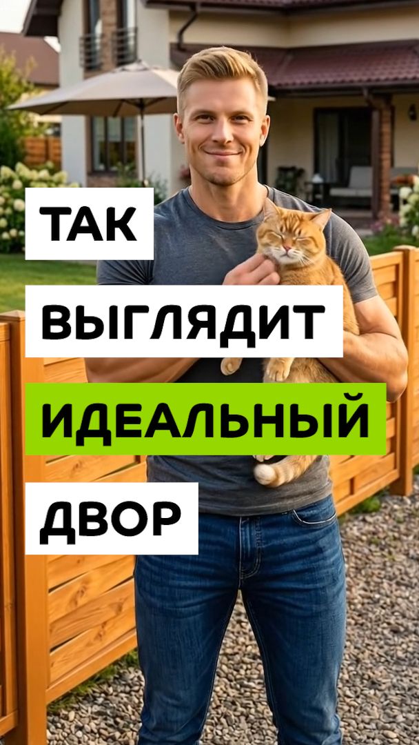 Дамы, таким двором вы точно похвастаетесь подругам! Наши заборы котики одобряют, мужчины рекомендуют