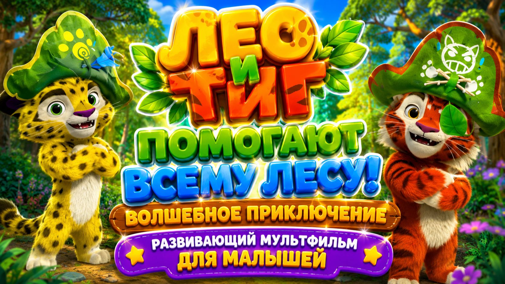 Лео и Тиг помогают всему лесу! 🌲🐯 Волшебное приключение ✨ Развивающий мультфильм для малышей