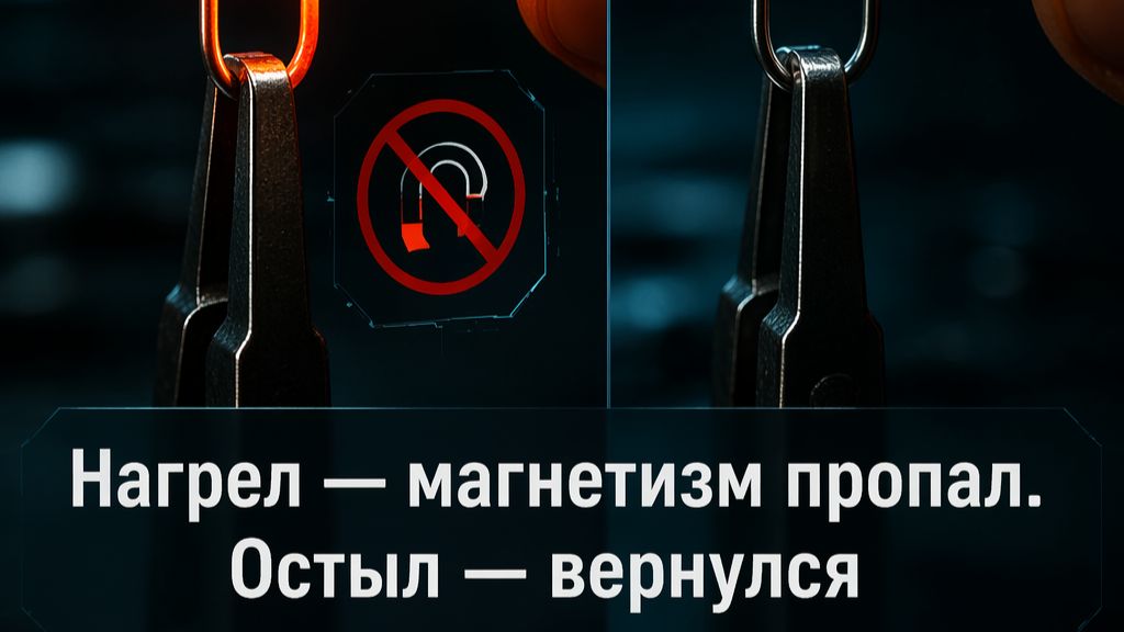 🧲 Магнит, который перестаёт быть магнитом при нагреве. И при чём здесь утюг и точка Кюри.