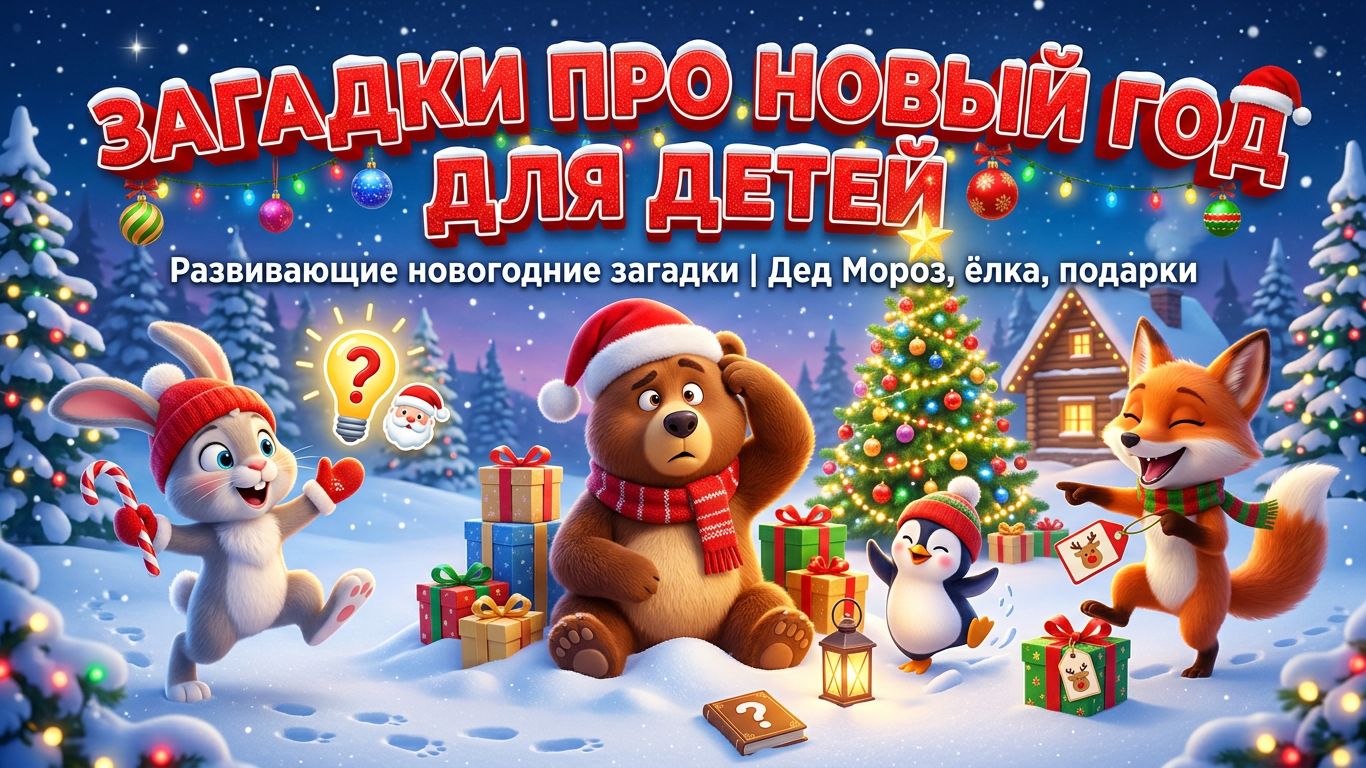 Загадки про Новый год для детей 🎄 Развивающие новогодние загадки | Дед Мороз, ёлка, подарки