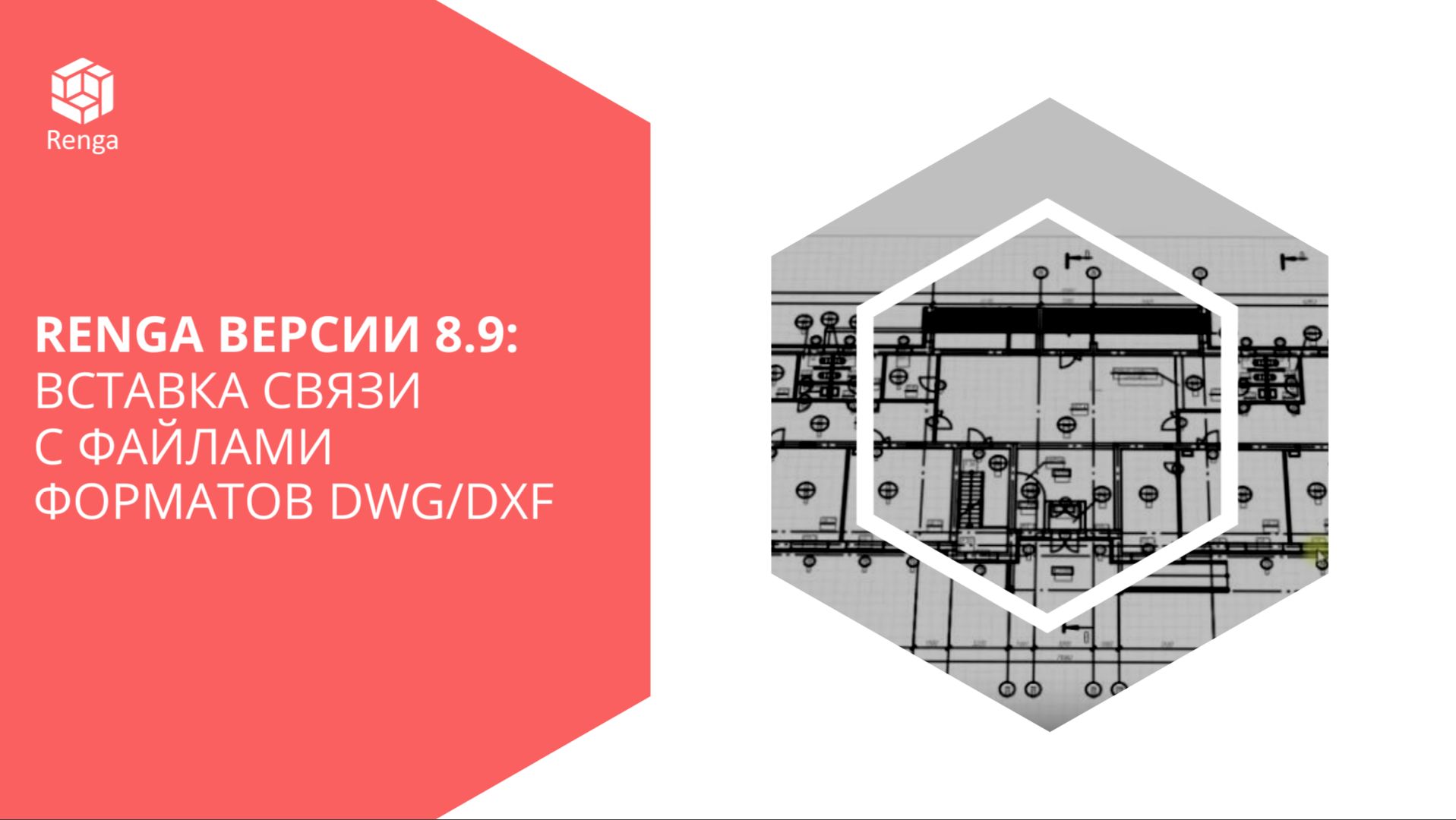 Renga версии 8.9: Вставка связи с файлами форматов DWG/DXF.