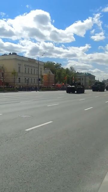 Военная техника на Садовом кольце после  парада. Москва - День Победы 9 мая Фрагмент 19