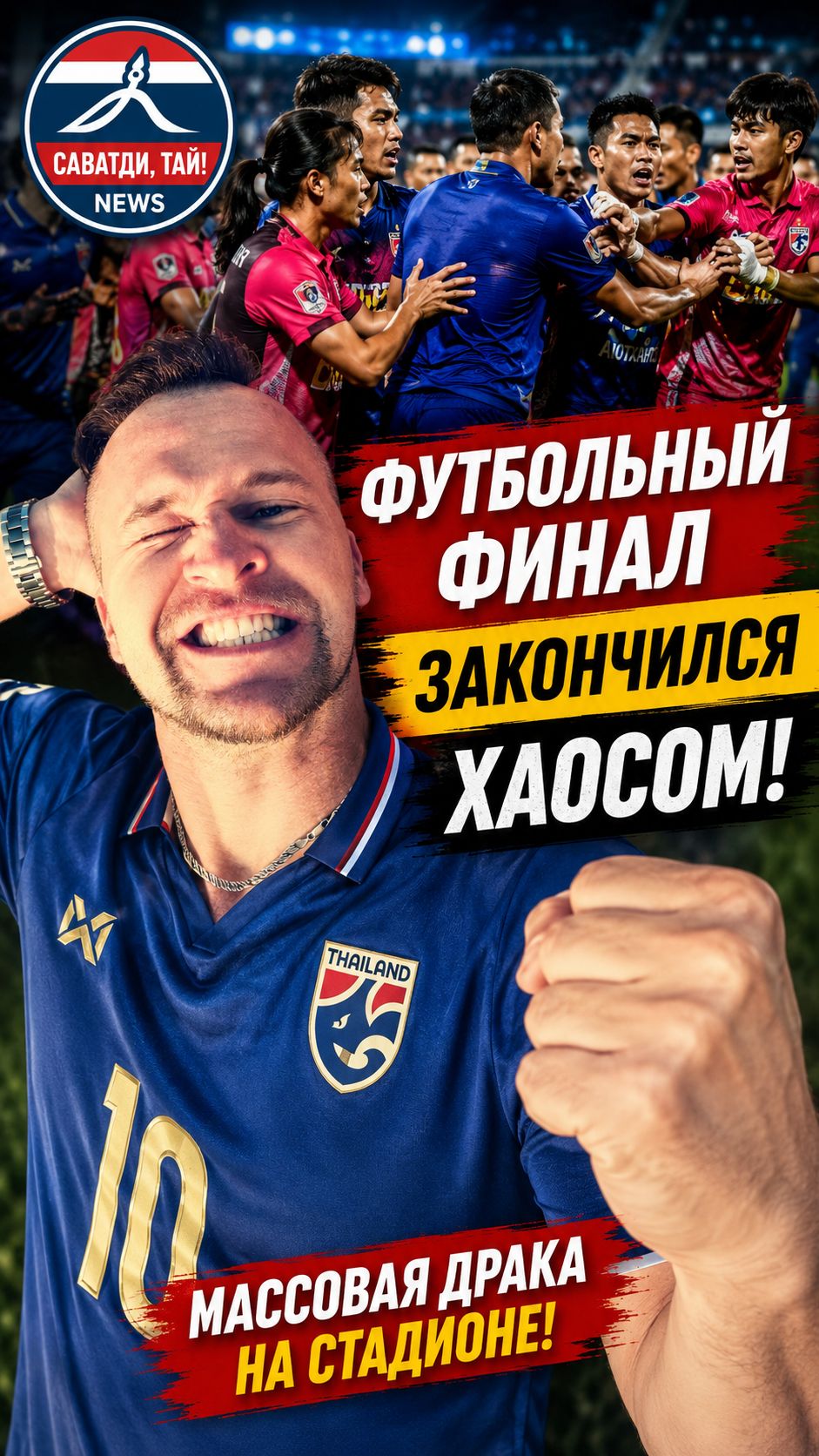 ПАТТАЙЯ: ФИНАЛ ФУТБОЛЬНОГО КУБКА ЗАКОНЧИЛСЯ НАСТОЯЩИМ ХАОСОМ #новости #news #новостисегодня